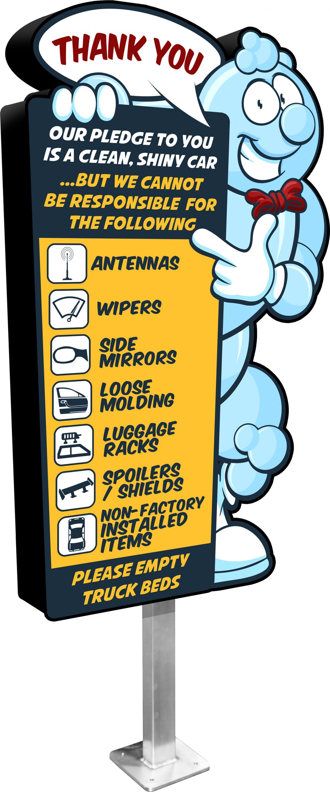 ILLUMINATED DISCLAIMER FIXTURE TSS Car Wash Equipment ILLUMINATED DISCLAIMER FIXTURE TSS Car Wash Equipment